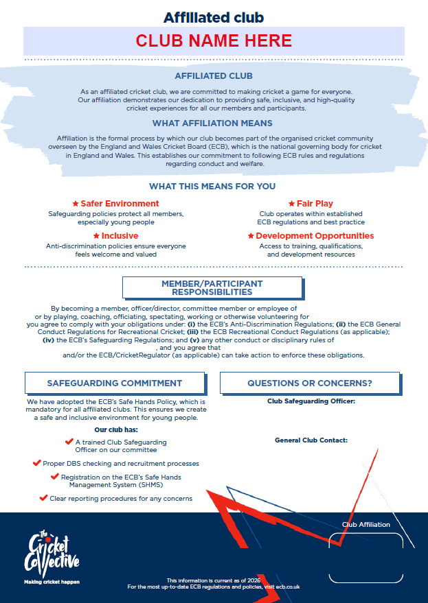 Club Affiliation Toolkit – The Cricket Collective